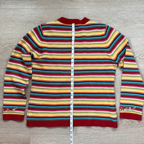 Laura Ashley | Sweaters | Vintage Laura Ashley 0 Wool Rainbow Striped ...